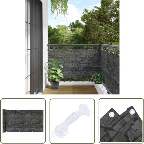The Living Store Écran d'intimité de balcon aspect pierre de rebord ...