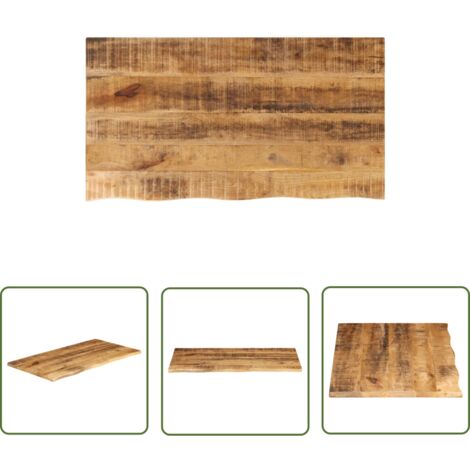The Living Store Dessus de table 110x60x2,5cm bord vif bois massif ...
