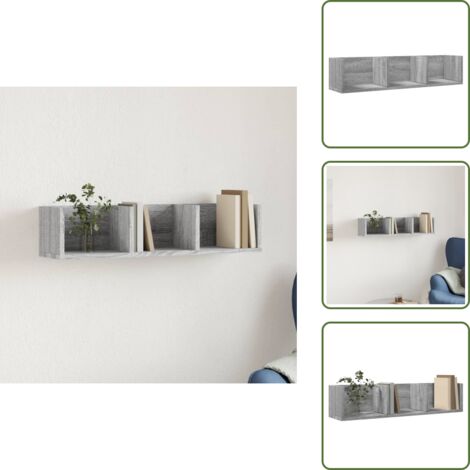 The Living Store Armoire murale sonoma gris 75x18x16,5 cm bois d ...