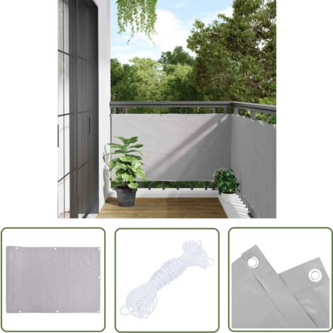 The Living Store Écran d'intimité de balcon gris 1000x90 cm PVC - Brise ...