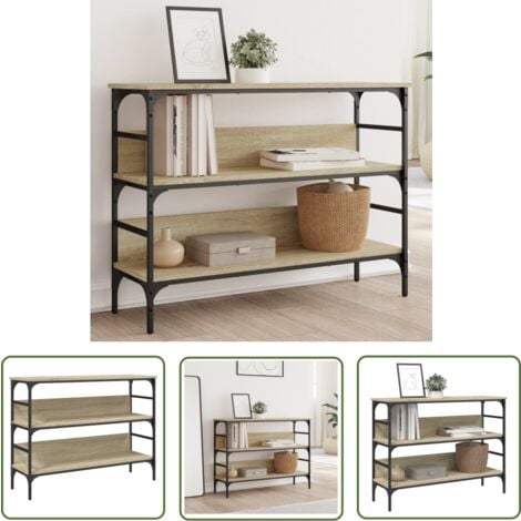The Living Store Table console chêne sonoma 100x32x75 cm bois d ...