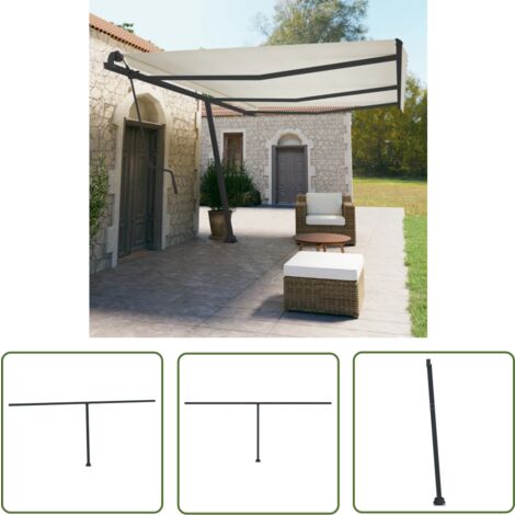 The Living Store Jeu de poteaux d'auvent anthracite 600x245 cm fer ...