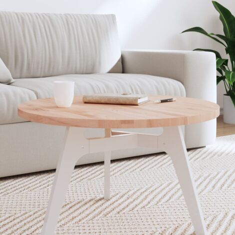 Plateau de table rond Ø70 cm en hêtre massif de style rustique ...