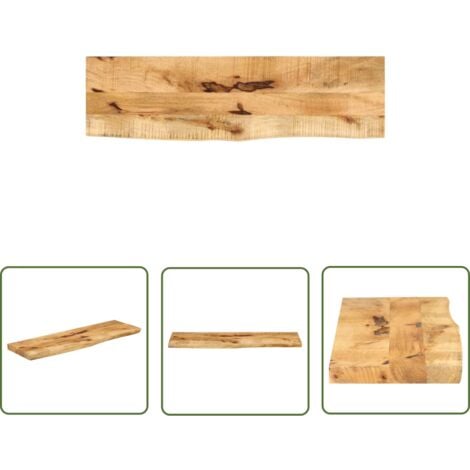 The Living Store Dessus de table 120x40x2,5cm bord vif bois massif ...
