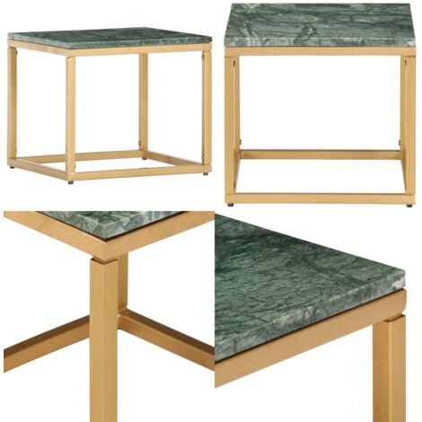 Table basse Vert 40x40x35 cm Pierre véritable et texture marbre - Table ...
