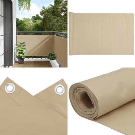Écran de balcon en tissu Oxford 75x400 cm Beige - Écran De Balcon ...