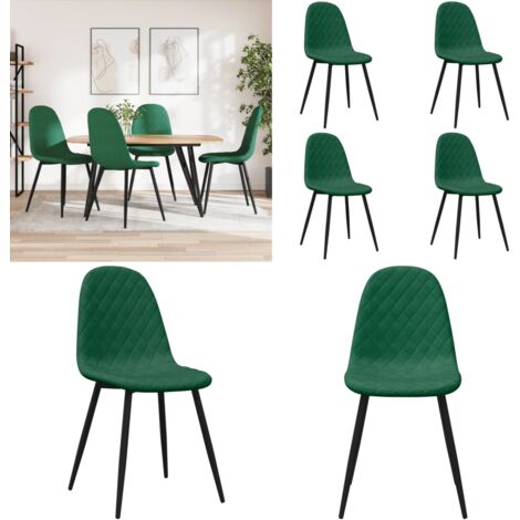 Chaises à manger lot de 4 Vert foncé Velours - Chaise De Salle À Manger ...