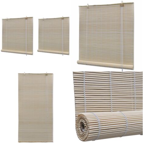Stores à rouleau Bambou naturel 2 pcs 120x160 cm - Stores Vénitiens ...