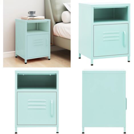 Table de chevet Vert menthe 35x35x51 cm Acier - Table De Chevet ...