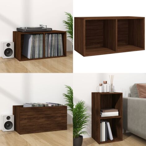 Boîte de rangement de vinyles Chêne marron 71x34x36 cm - Boîte De ...