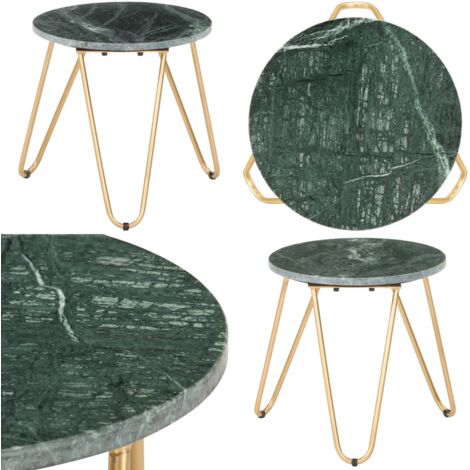 Table basse Vert 40x40x40 cm Pierre véritable et texture marbre - Table ...