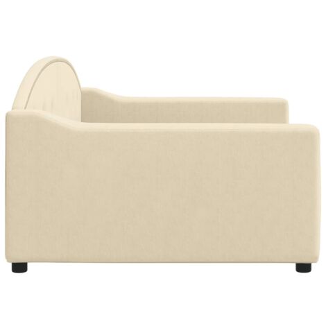 Lit de repos crème 100x200 cm tissu - Canapé Convertible - Lit Invité ...