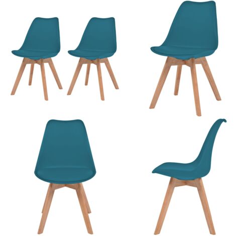 Chaises à manger lot de 2 Turquoise Plastique - Chaise De Salle À ...