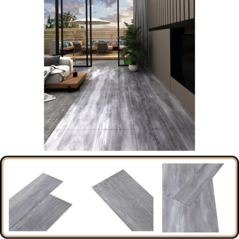 Planches de plancher PVC autoadhésif 2,51 m² 2 mm Gris bois mat ...