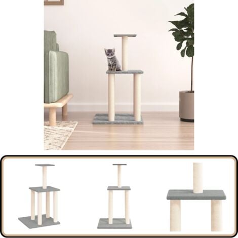 Arbre à chat avec griffoirs en sisal gris clair 85,5 cm - Arbre À Chat ...