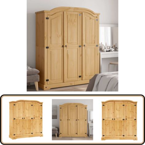 Garde-robe avec 3 portes Gamme Corona pin mexicain - Garderobe ...