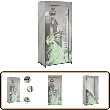 Garde-robe New York 75x45x160 cm Tissu - Armoire Pliante - Garde Robe ...
