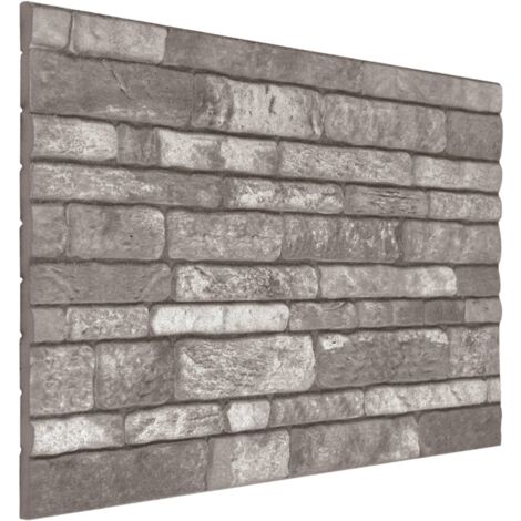 Panneaux muraux 3D avec design de brique gris foncé 10 pcs EPS ...
