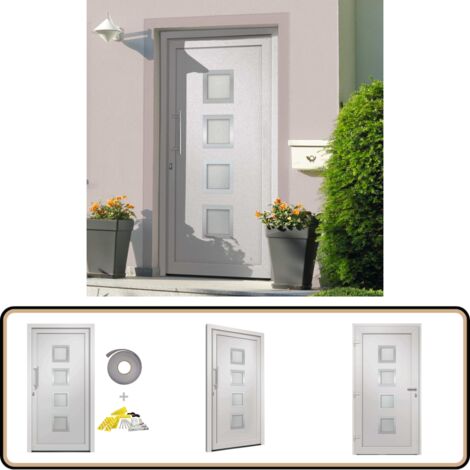 Porte d'entrée Blanc 88x200 cm - Porte D'entrée - Porte Blanche - Porte ...