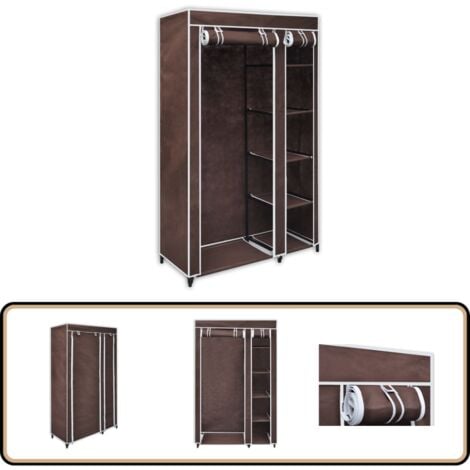 Garde-robe Tissu Marron - Armoire Pliante - Armoire Tissu - Dressing ...