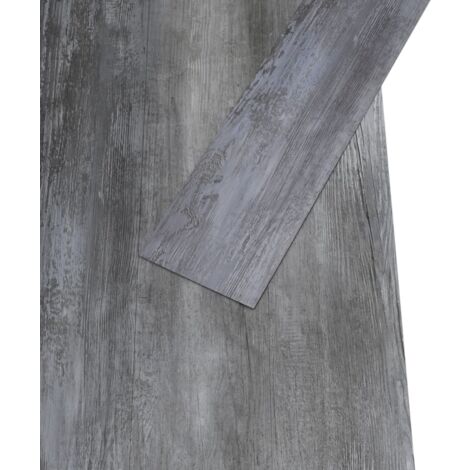 Dalles de plancher PVC 5,02 m² 2 mm autoadhésif gris brillant ...