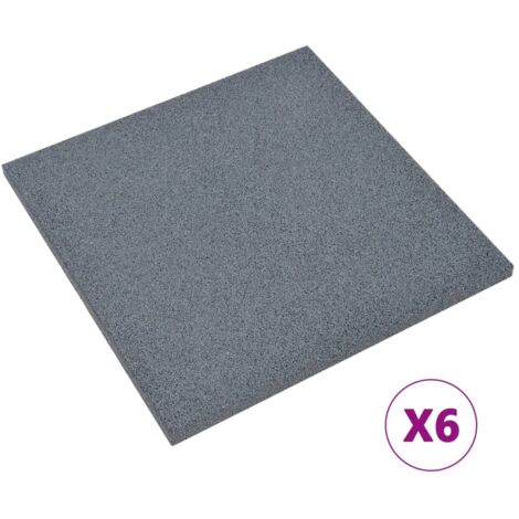 Carreaux de protection antichoc 6pcs Caoutchouc 50x50x3 cm Gris ...