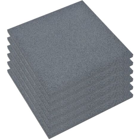 Carreaux de protection antichoc 6pcs Caoutchouc 50x50x3 cm Gris ...