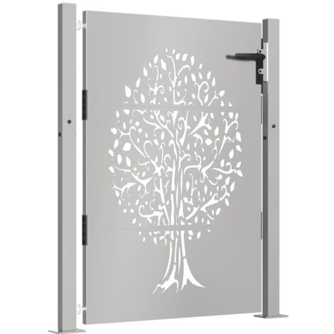 Portail de jardin 105x155 cm acier corten conception de l'arbre ...