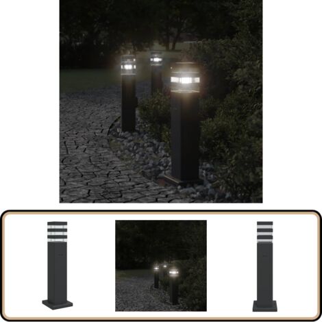 Lampadaire d'extérieur avec sortie noir 50 cm aluminium - Lampadaire ...