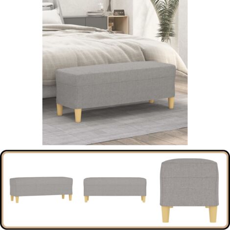 Banc Gris clair 100x35x41 cm Tissu - Banc Entrée - Banc Design - Banc ...