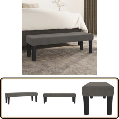 Banc Gris foncé 100x30x30 cm Velours - Banc Design - Banc Moderne ...