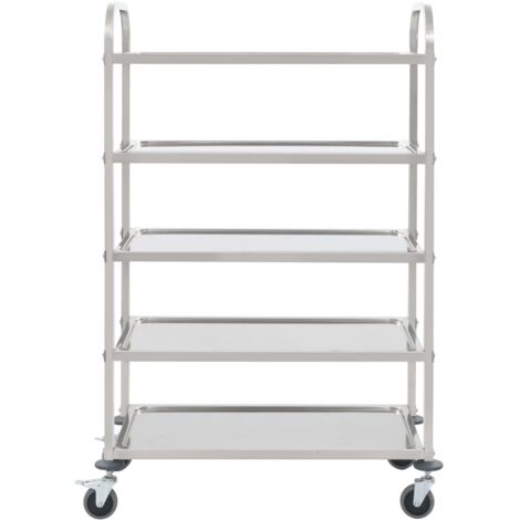 Chariot de cuisine à 5 niveaux 107x55x147 cm Acier inoxydable - Chariot ...