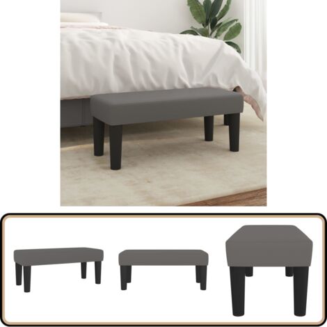 Banc Gris 70x30x30 cm Similicuir - Banc Design - Banc Moderne - Banc ...