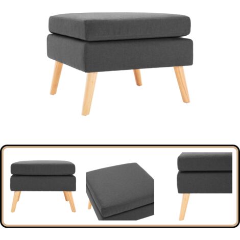 Repose-pied Gris foncé Tissu - Pouf Design - Pouf Moderne - Repose Pied ...