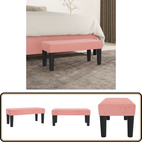 Banc Rose 70x30x30 cm Velours - Banc Design - Banc Velours - Banc Rose ...