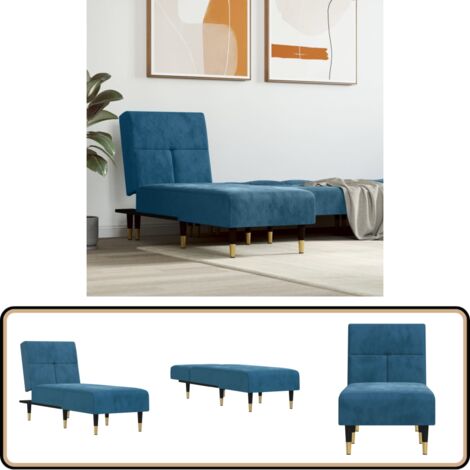 Chaise longue bleu velours - Chaises Longues - Fauteuil Relax - Chaise ...