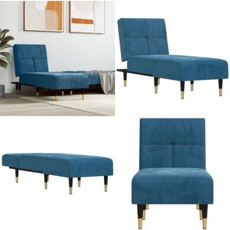 Chaise longue bleu velours - Chaises Longues - Fauteuil Relax - Chaise ...
