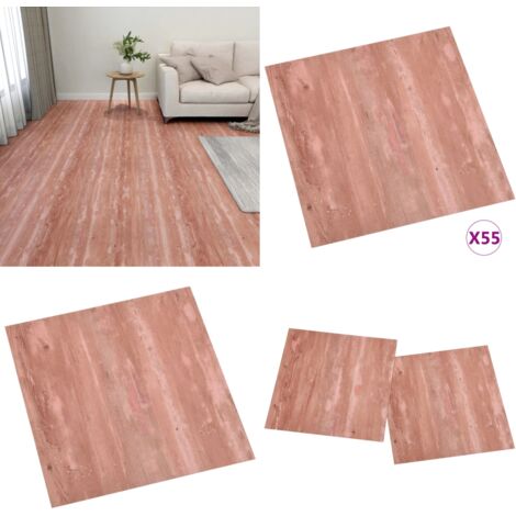 Dalles de plancher autoadhésives 55 pcs PVC 5,11 m² rouge - Carrelage ...