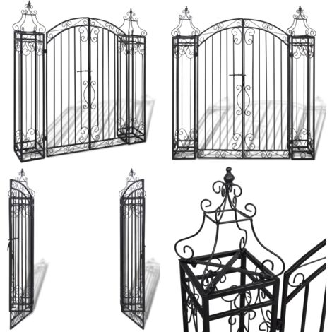 Portillon ornemental de jardin Fer forgé 122 x 20,5 x 134 cm ...