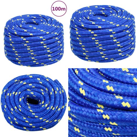 Corde de bateau Bleu 20 mm 100 m Polypropylène - Corde De Bateau ...