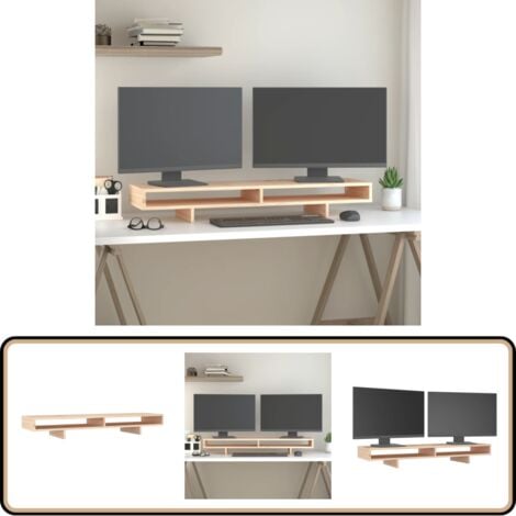 Support pour moniteur 100x27x14 cm Bois de pin solide - Support ...