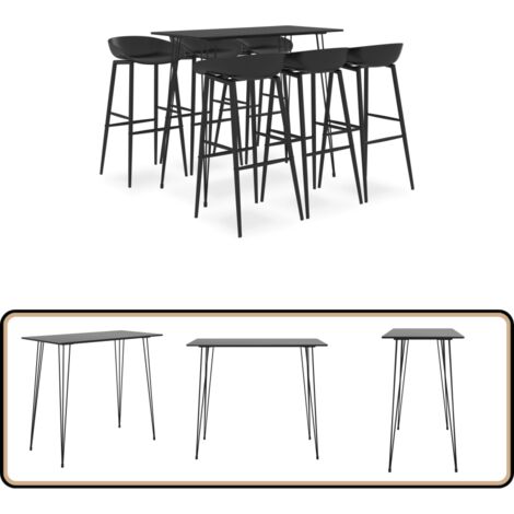 Ensemble de bar 7 pcs Noir - Ensemble De Bar - Meuble De Salle À Manger ...