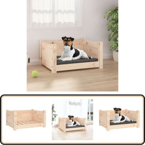 Lit pour chien 55,5x45,5x28 cm Bois massif de pin - Panier Pour Chien ...