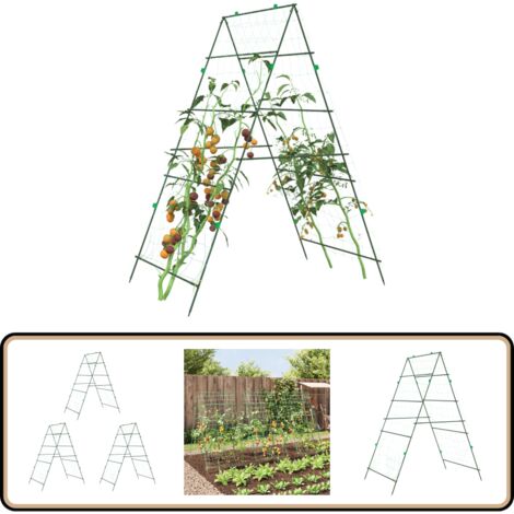Treillis de jardin pour plantes grimpantes 3 pcs forme A acier ...