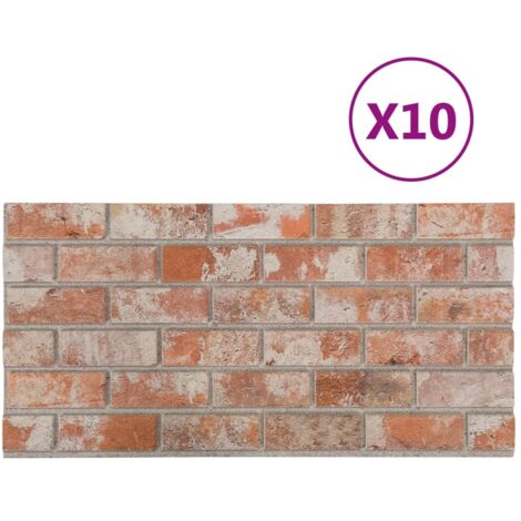 Panneaux muraux 3D avec design de brique rouge 10 pcs EPS - Panneau ...