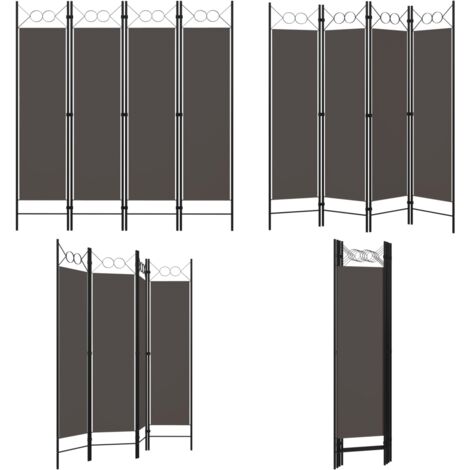 Cloison de séparation 4 panneaux Anthracite 160 x 180 cm - Cloison De ...