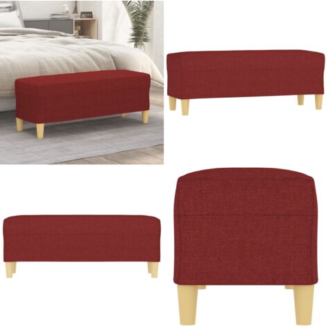 Banc Rouge bordeaux 100x35x41 cm Tissu - Banc Entrée - Banc Design ...