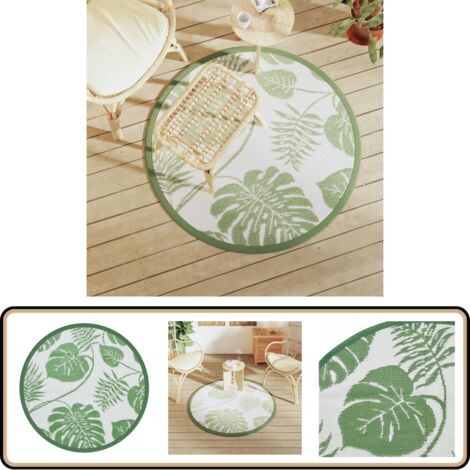 Tapis d'extérieur ARAKIL vert Ø120 cm PP - Tapis D'extérieur - Tapis De ...