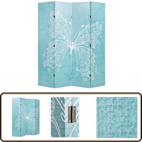 Cloison de séparation pliable 160 x 170 cm Papillon Bleu - Cloison De ...