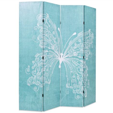 Cloison de séparation pliable 160 x 170 cm Papillon Bleu - Cloison De ...